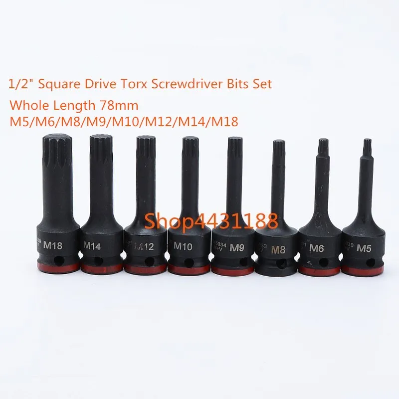Length-78mm-M5-M6-M8-M9-M10-M12-M14-M18-1-2-Square-Drive-Torx ...