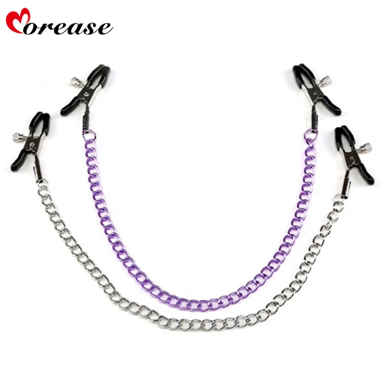 Morease Nipple Clamps With Chain Sex Flirt Clip Bondage Kit Slave ...
