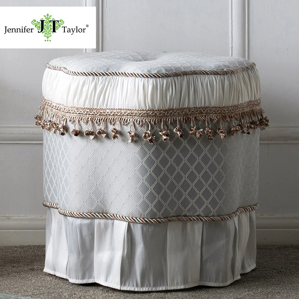 Jennifer Taylor Home, Ottoman, Multicolored, Polyester, Fringe, Tassel ...