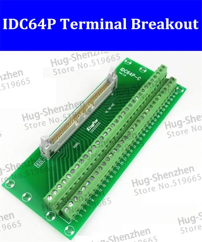 IDC64P IDC 64 Pin Male Connector to 64P Terminal Block Breakout Board ... IDC64P IDC 64 Pin Male Connector to 64P Terminal Block Breakout Board ...