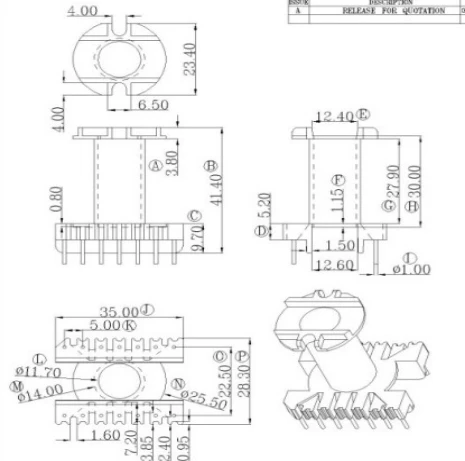 ER42 ERL42 EC42 PC40 genuine Bakelite skeleton standing core + 7 + 7 ...