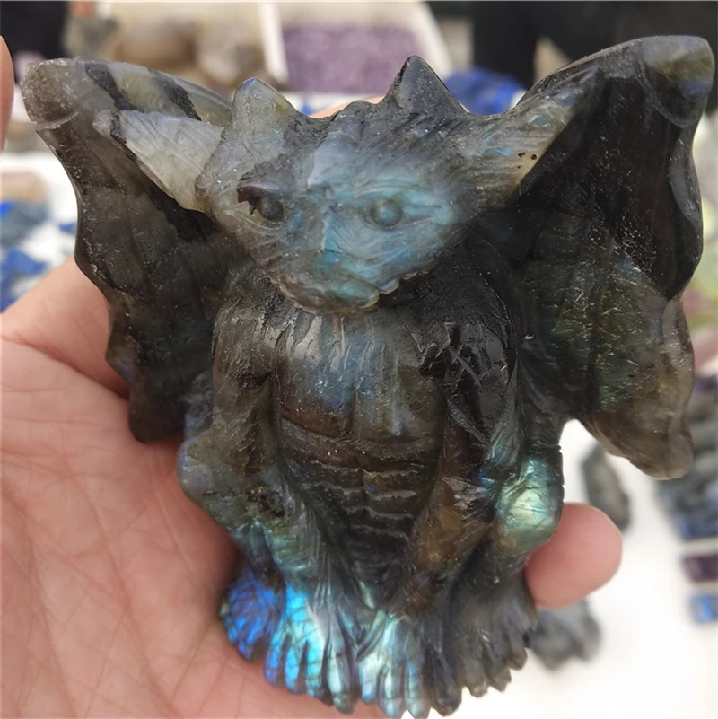 natural crystal animal hand-craved fluorite quartz gargoyles ...