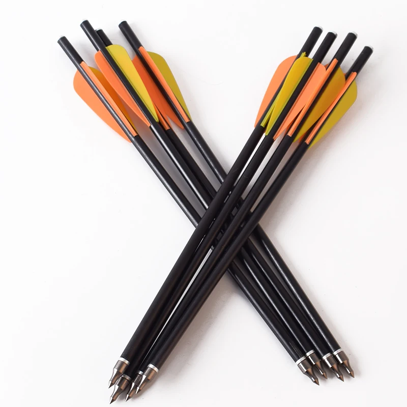 Hot 12pcs Hunting Archery Crossbow 13inch Fiberglass Arrow Bolts with 3 ...