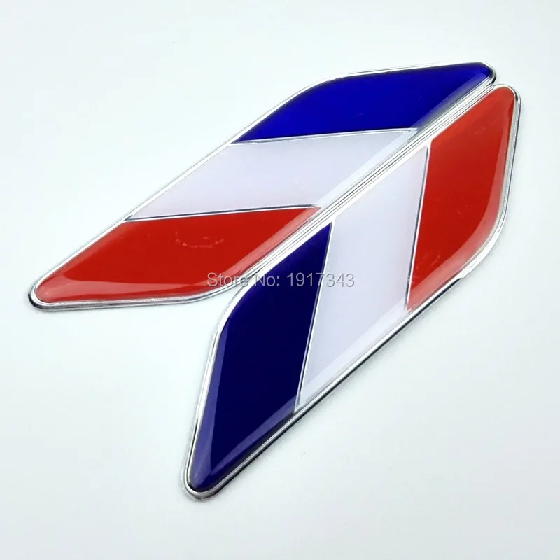 2X Car Styling 3D Aluminum+Epoxy French France Flag Fender Emblem Badge ...