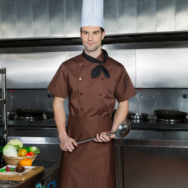 2018 Unisex Bakery Cook Uniform 5 Colors Short Sleeve Summer Spring ...