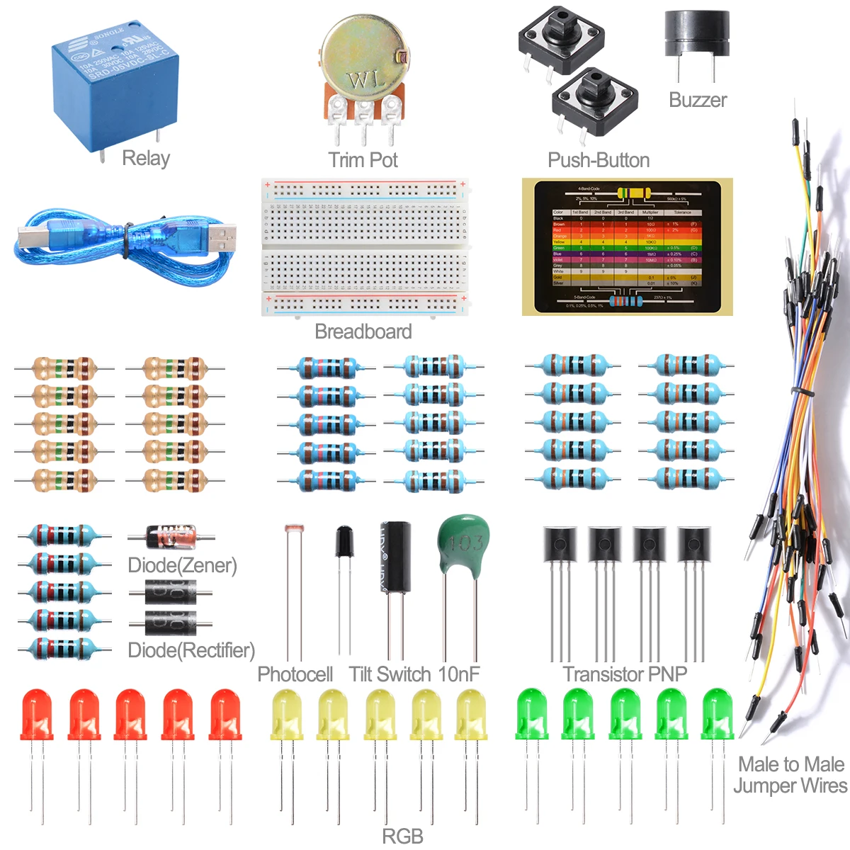 Starter basic Kit 400 Breadboard Jumper Wire For Arduino For Raspberry ...