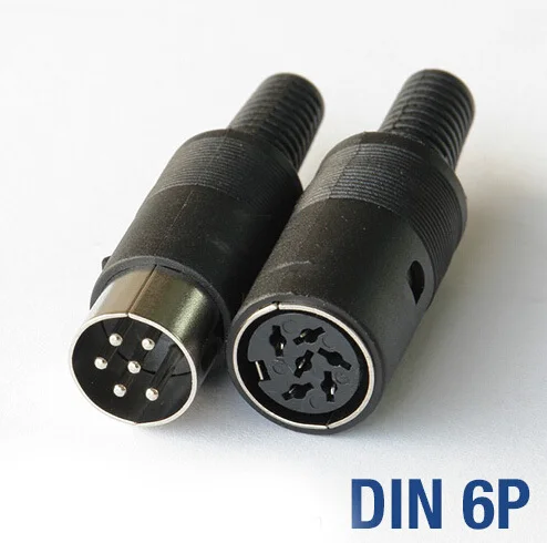 DIN 6 Pin 6 Pole 6P MIDI Data Audio Cable Male and Female Plug Solder ...