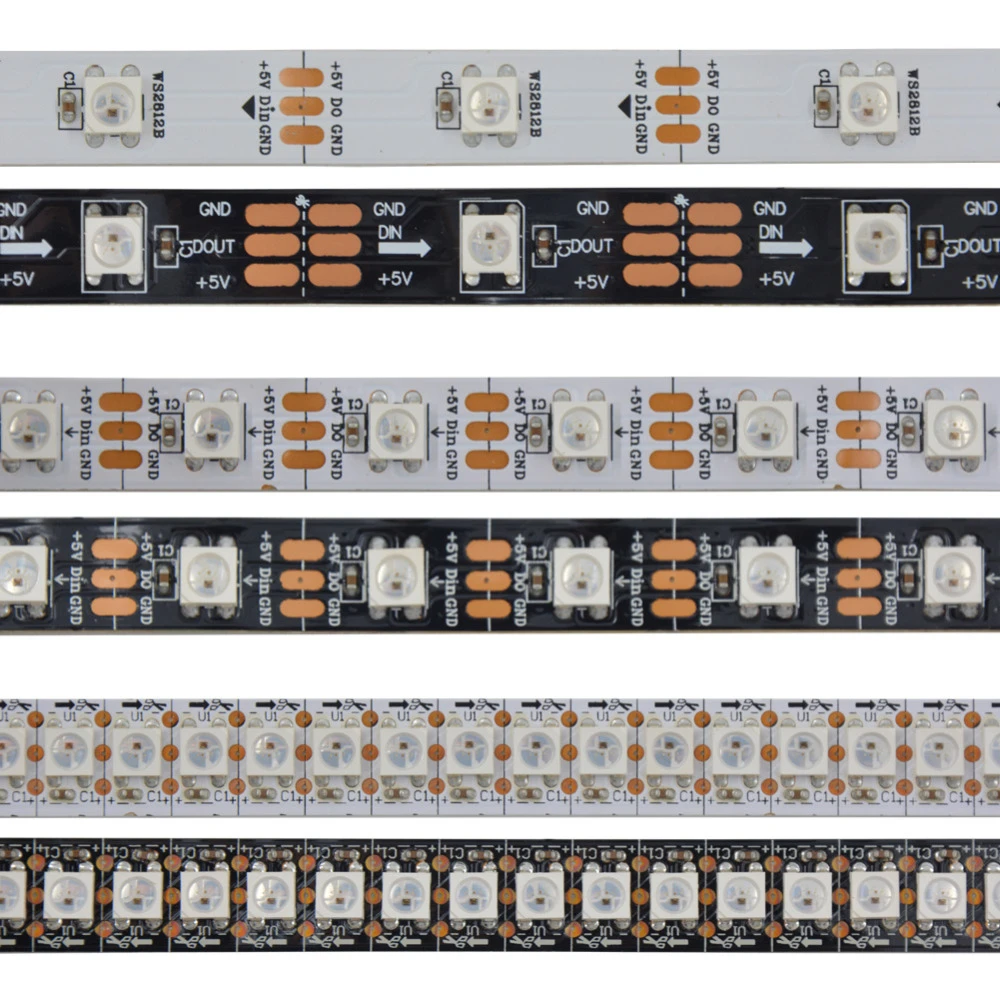 Ws2812b Rgb Led Strip 30/60/74/96/144 Pixels Ws2812 Smart Light Tape ...