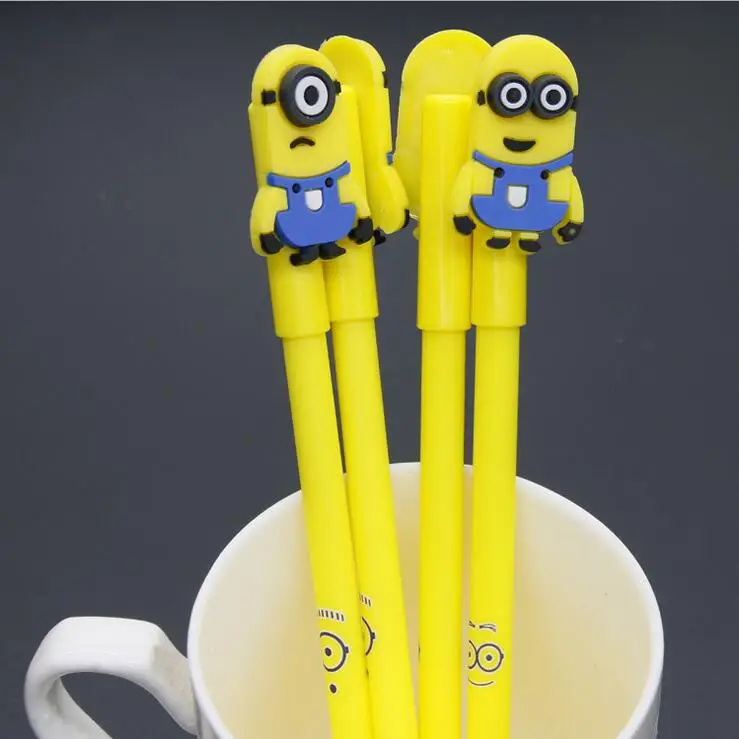 10 pc diy creative cute cartoon Minions gel pens writing black ink pen ...