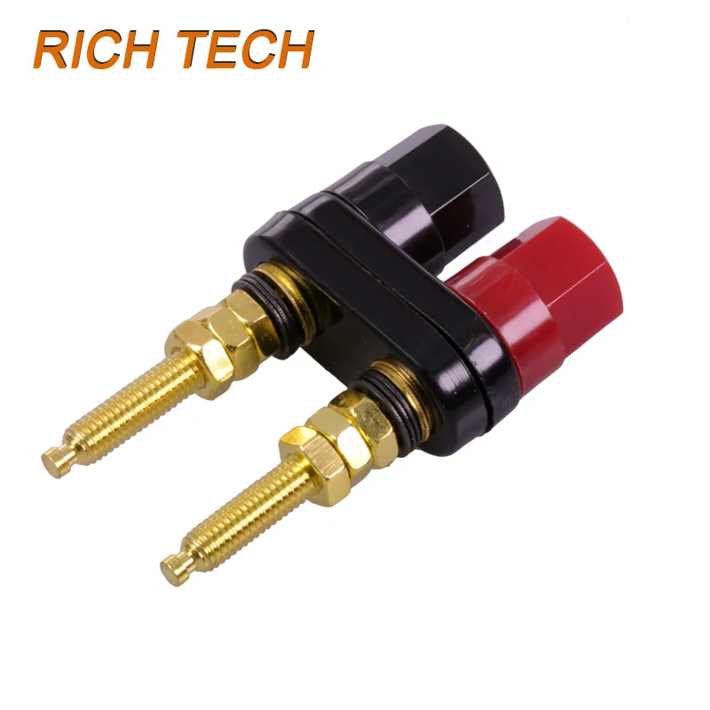 12pcs/lot Dual Banana Plugs Binding Post Terminal Extended Speaker Twin ...