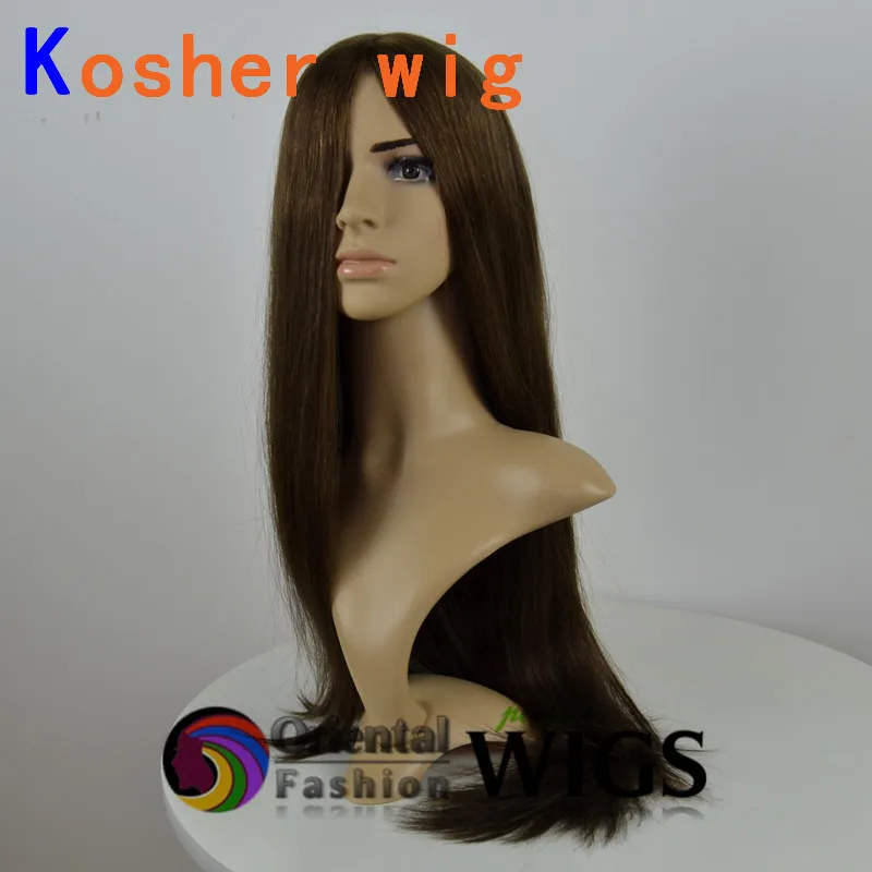 30 inch 8# 100% Virgin Long Humann Hair Kosher Sheitel wigs Orthodox ...