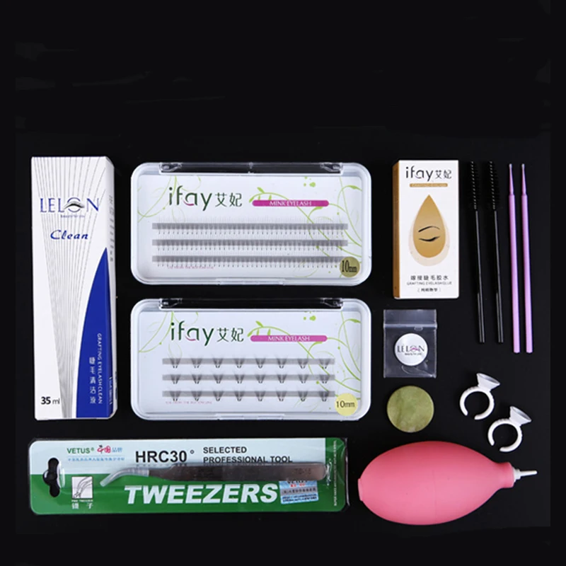 Eyelashes Extension Kit for Starter Grafting Eyelash Set with Glue ...