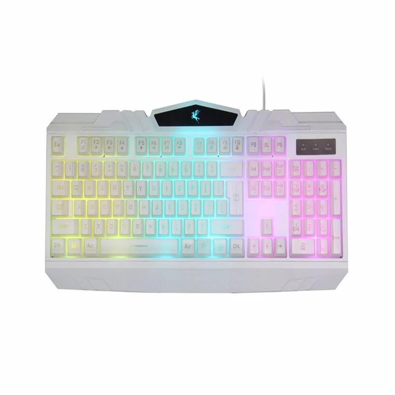 Rainbow luminous backlight gaming keyboard Computer USB wired backlit ...