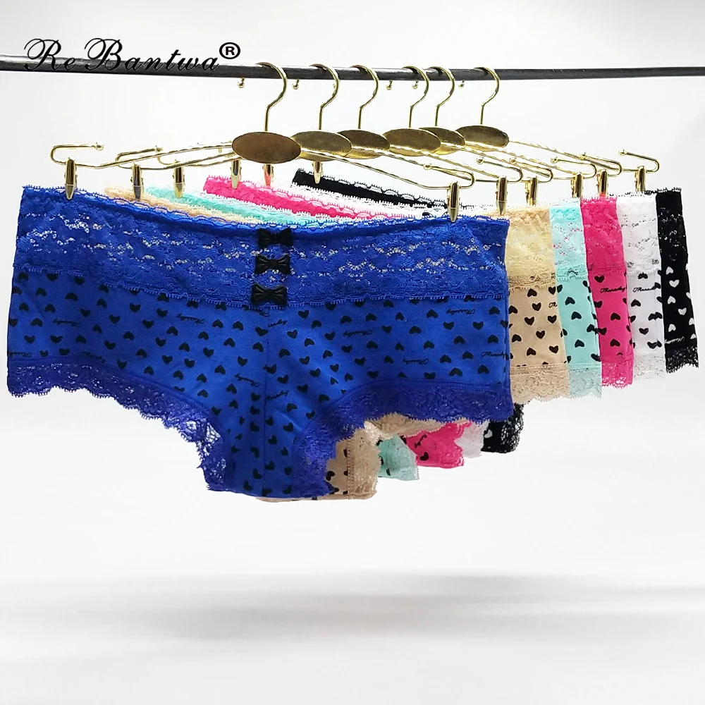 Ropa interior de algodón con estampado de corazón para mujer, bragas ...