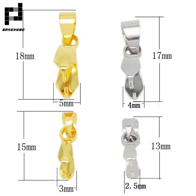 10pcs/lot Gold Color Stainless Steel Clasps Findings Bail Connector ...