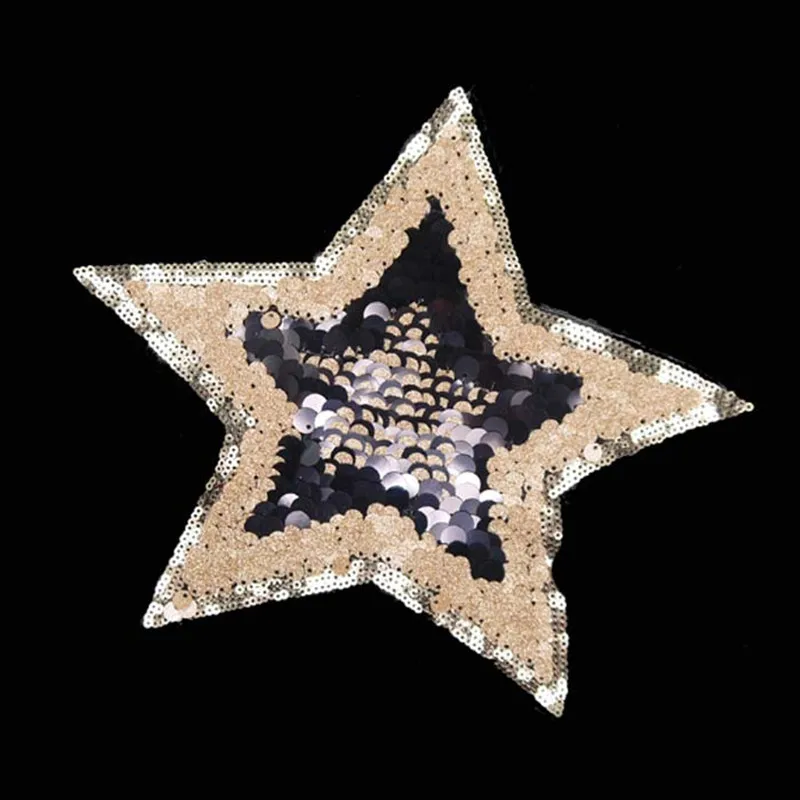 Girl clothes fashion sequins sewing patches for clothing 24cm Star ...