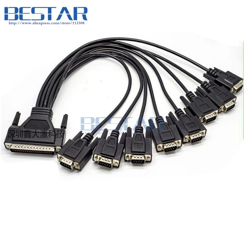 DB62 DB 62 Pin Male To 8 * DB9 DB 9PIN X 8 male Adapter connector ...