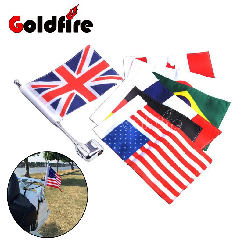 Motorcycle Side Mount Luggage Rack Antenna Vertical Flagpole For Honda ...