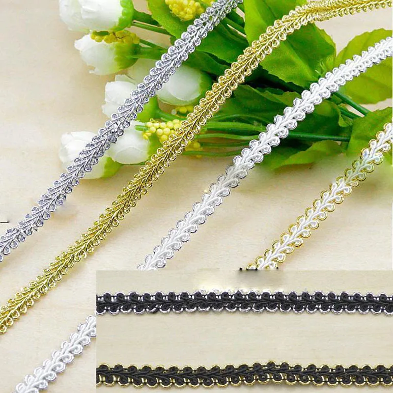 100 X Newly DIY Gold Silver Thread Designer Curved Centipede Lace Trims ...