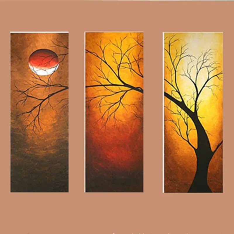Handgemalte Abstrakte Baum Landschaft Ölgemälde auf Leinwand Handgemachte Gemälde Moderne ...
