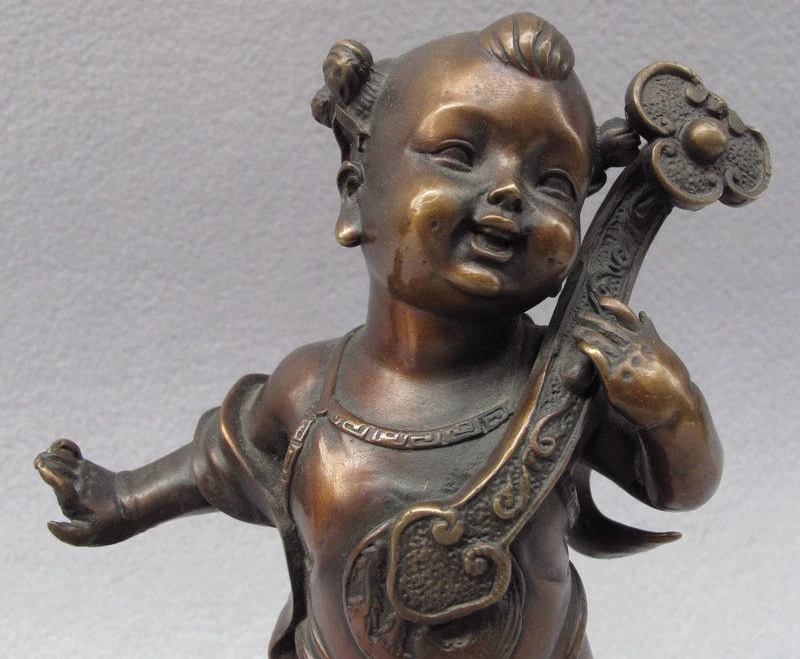 Vintage Asian Happiness God and Child Statue Home Décor Statues etna.com.pe