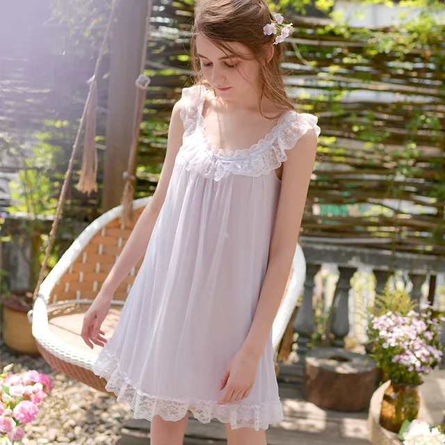 V neck Court Girl Kawaii Girls Lolita Silk Mesh Pink White Purple ...