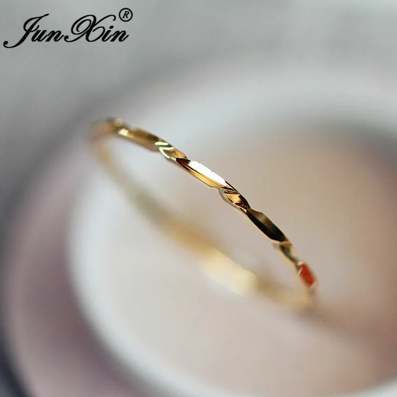 JUNXIN-Stackable-Thin-Rings-For-Women-Yellow-Gold-Filled-Daily-Staking ...