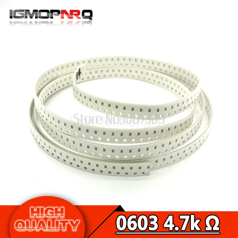 300PCS 0603 Chip Fixed Resistor SMD Resistor 5% 4.7K ohm 4K7 472-in ...