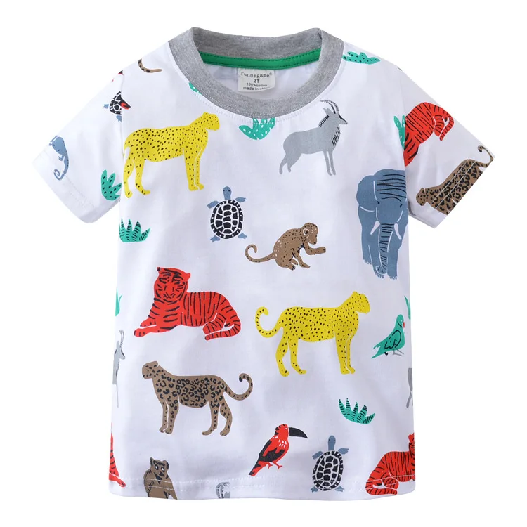 New Animal 100% Cotton Cartoon T Shirts For Boys Clothes Baby Kids Boys ...