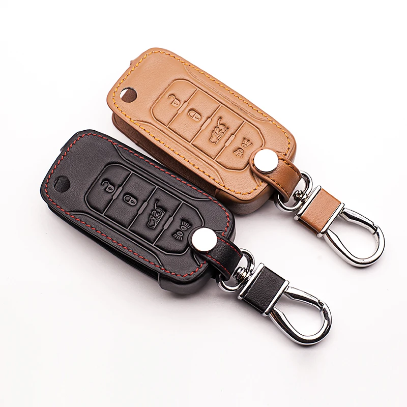 Top layer leather Genuine Leather Protect Shell Protective Case Key ...