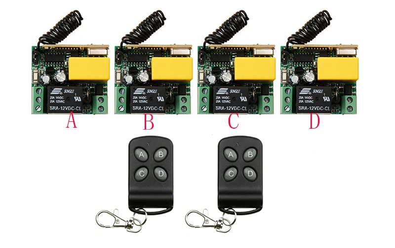 AC220V 1CH Wireless Remote Control System teleswitch 2 transmitter and ...