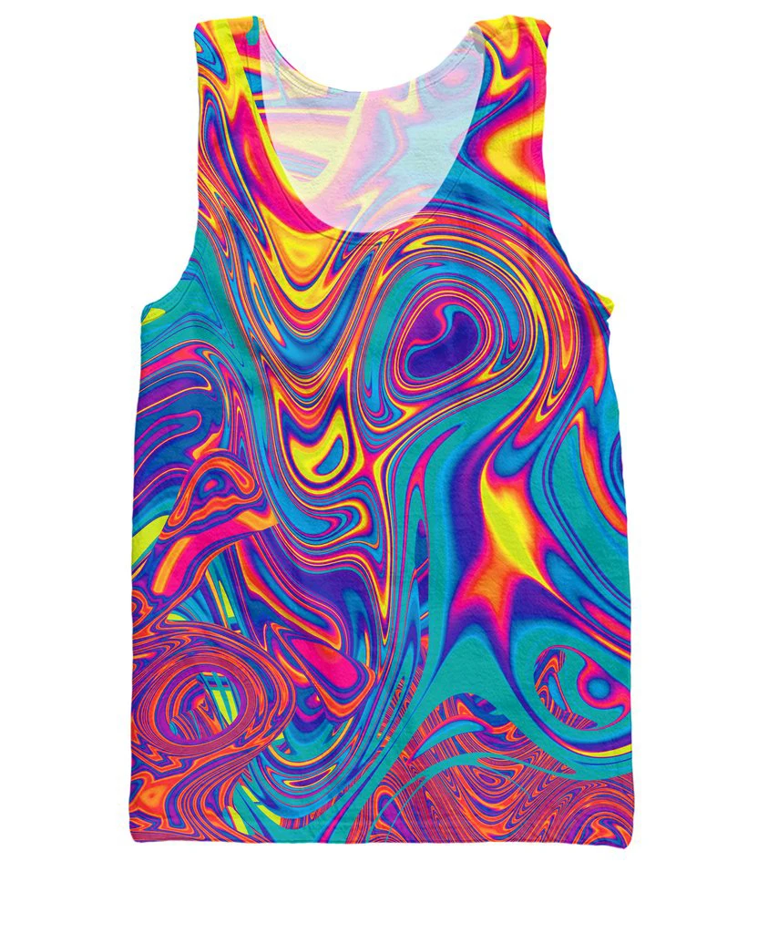 Fashion Oil Spill Vest Psychedelic Swirl Of Vibrant 3d Tank Tops Women ...