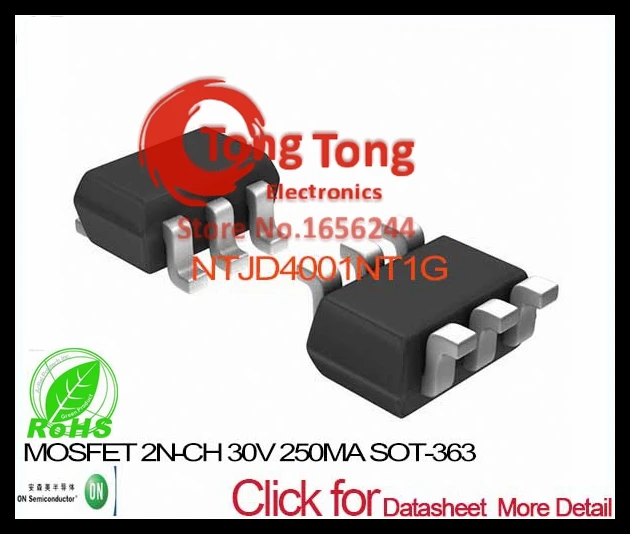 NTJD4001NT1G MOSFET 2N CH 30V 250MA SOT 363 NTJD4001NT1G 4001 NTJD4001 ...