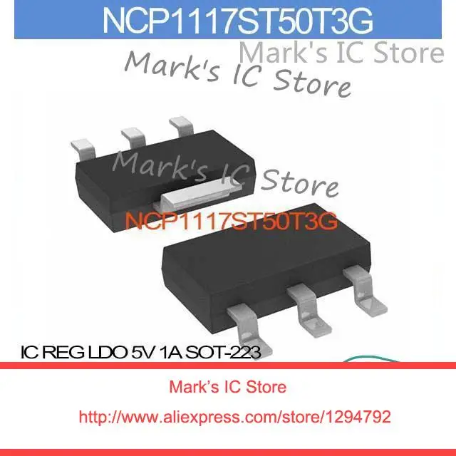 NCP1117ST50T3G IC REG LDO 5V 1A SOT 223 NCP1117ST50T Semiconductor ...