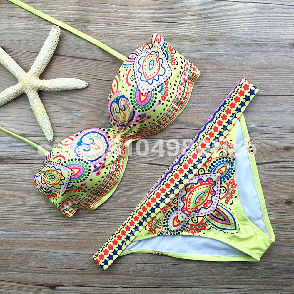 Hongfenyueding Swimsuit Brazilian Thong Bikini Set Frill Underwire Bra