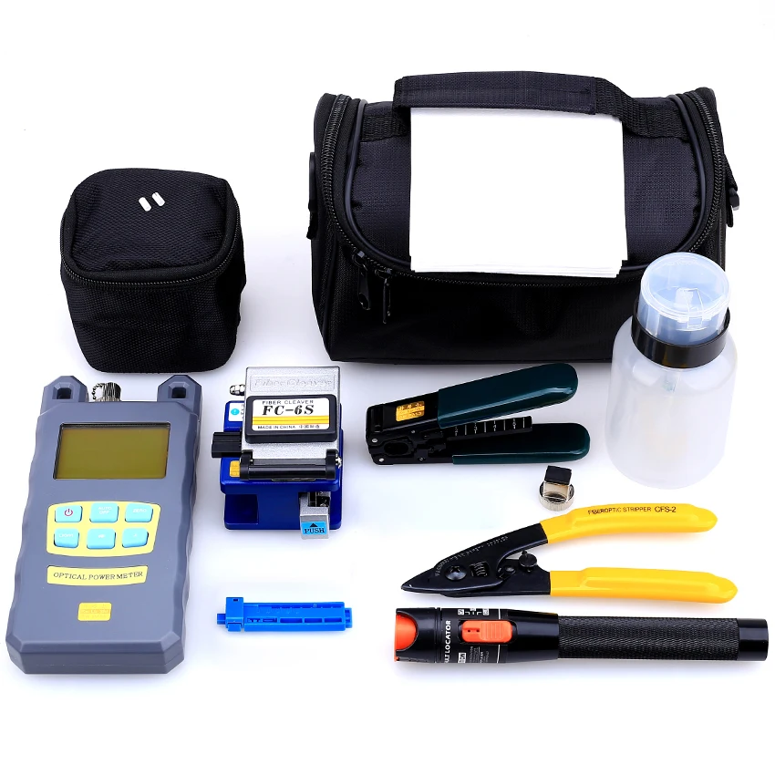 19 PCS/Set FTTH Toolkit Tool Bag Wire Cable Stripper FC 6S Fiber ...