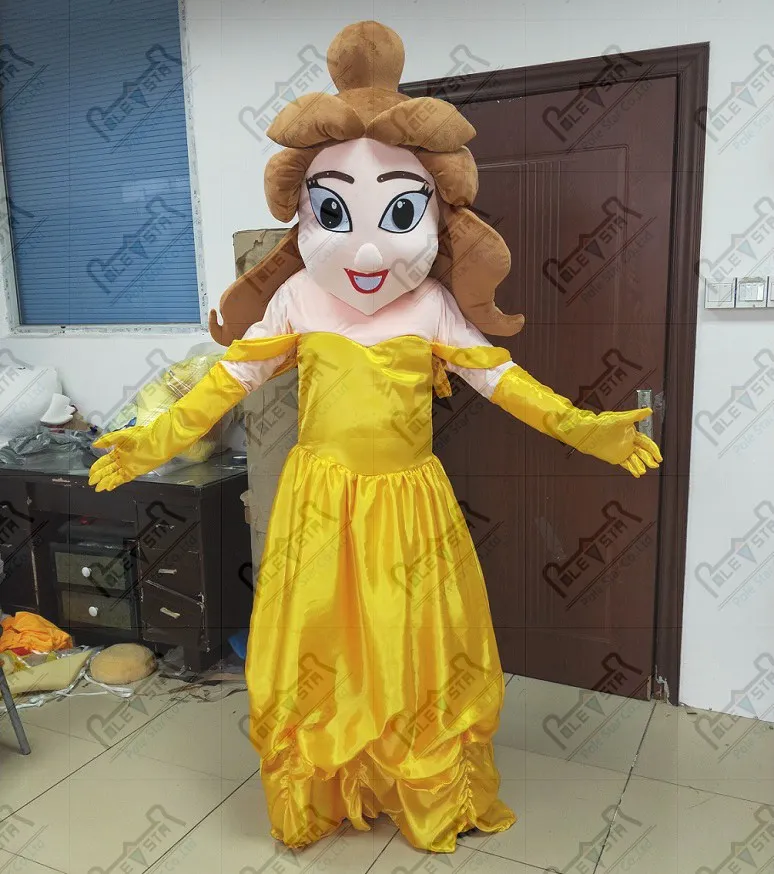 the-Beauty-mascot-costumes-yellow-dress-princess-mascot-costumes-belle ...