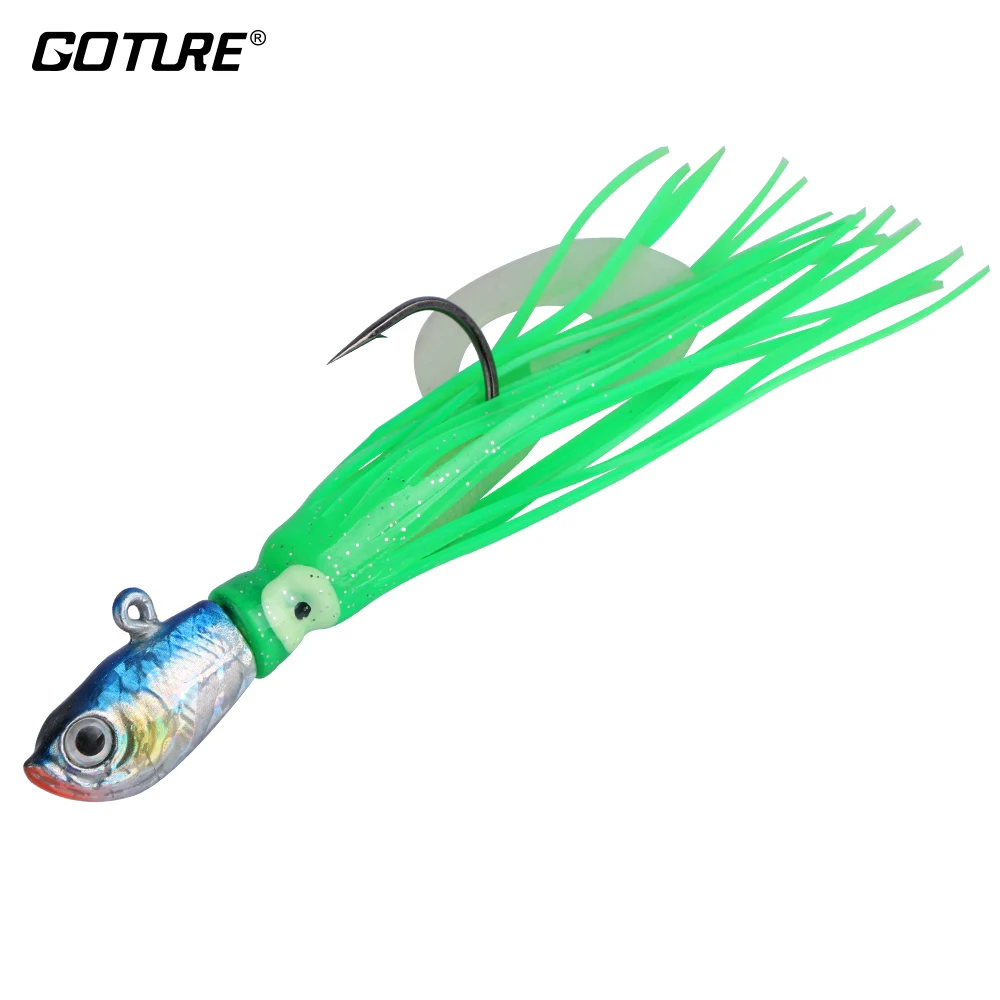 Goture 1pcs 14cm/50g Fishing Squid Lures Metal Jig Head Jigging Lure ...