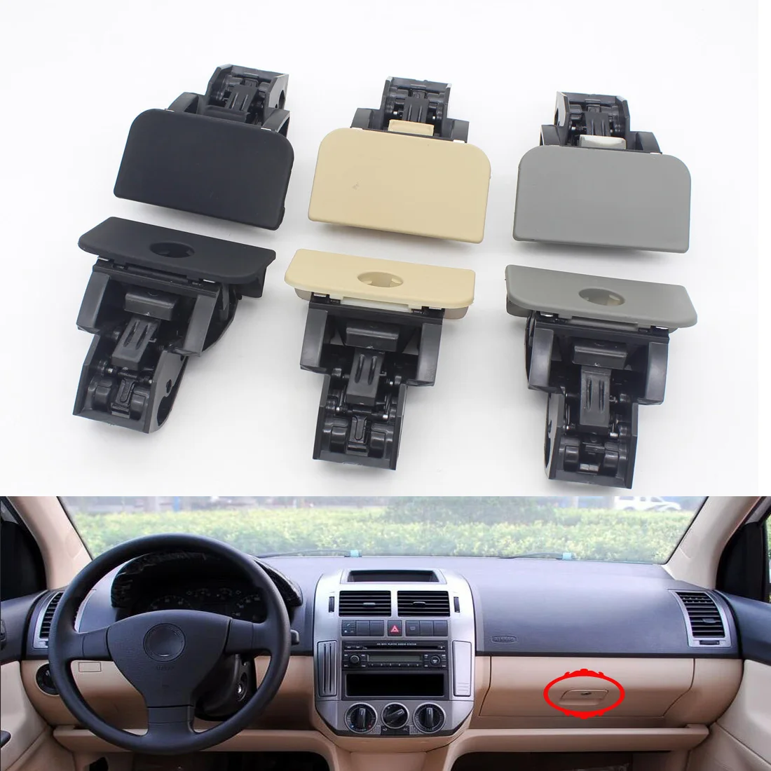 VW Glove Box Handle Genuine VW Volkswagen Glove Box Handle - Aluminum ...