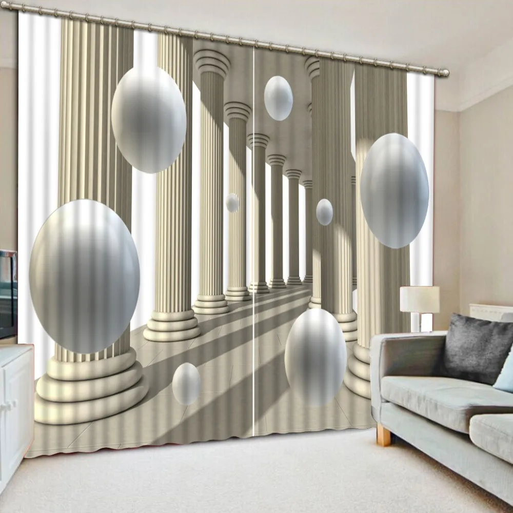 window-curtains-for-living-Room-bedroom-Ball-Roman-column-blackout ...