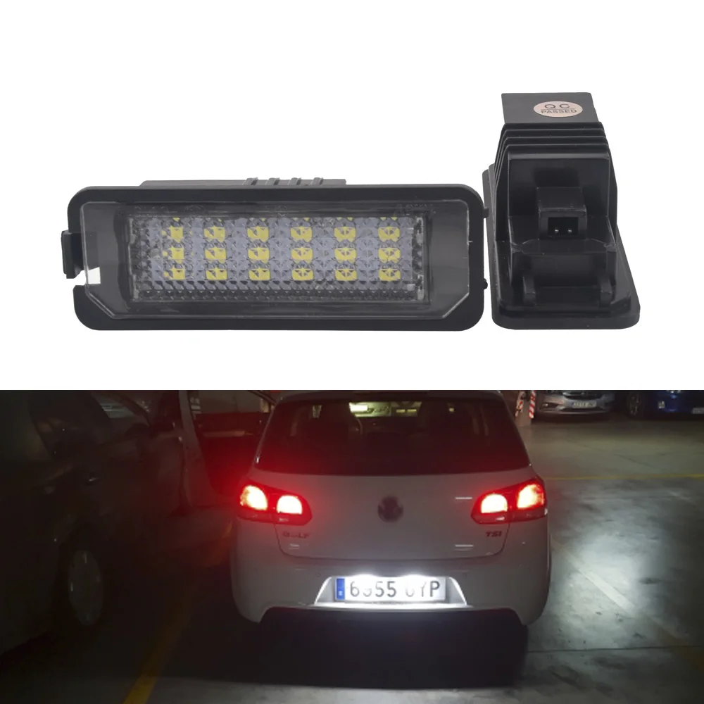 2x Car LED License Plate Light Canbus For VW Golf 6 VI 5 V GTI Passat ...
