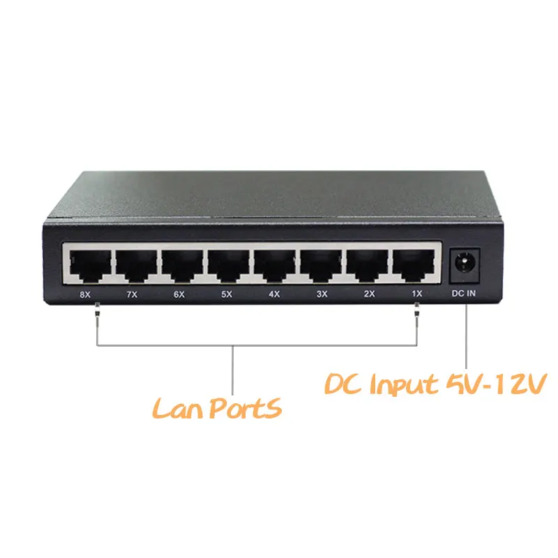 8 포트 기가비트 이더넷 스위치 데스크탑 RJ45 RTL8370 칩셋, 10/100/1000mbps Lan 허브 네트워크 스위치 ...