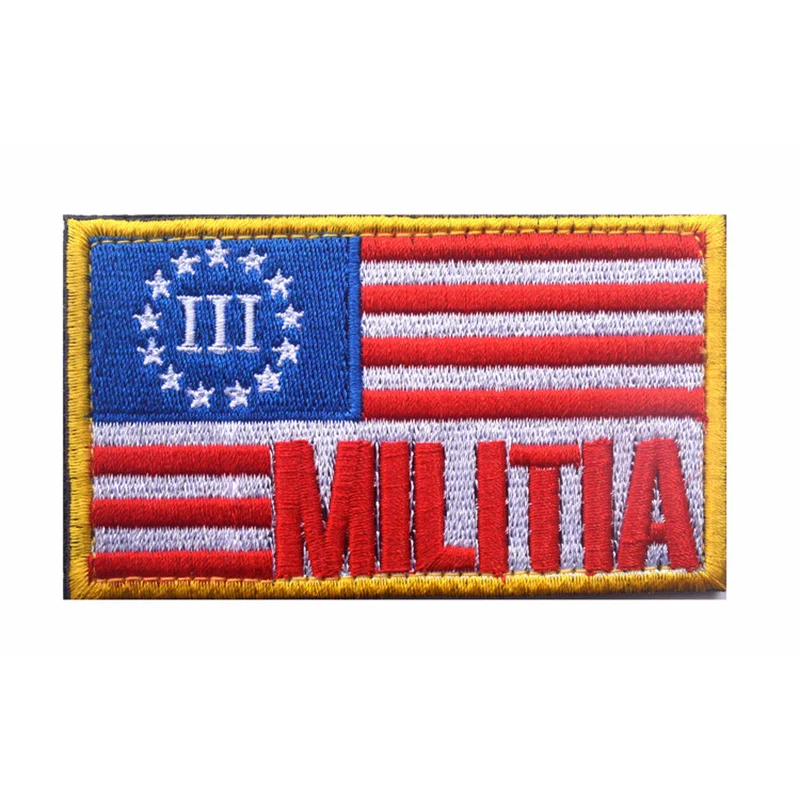 American Militia Tactical Morale Patch Militia Military Combat Badge 3d ...