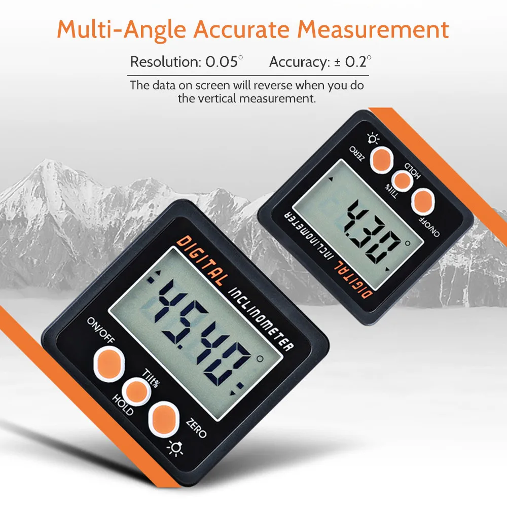 Digital Inclinometer 0 360 Angle ruler Electronic Goniometer Angle ...