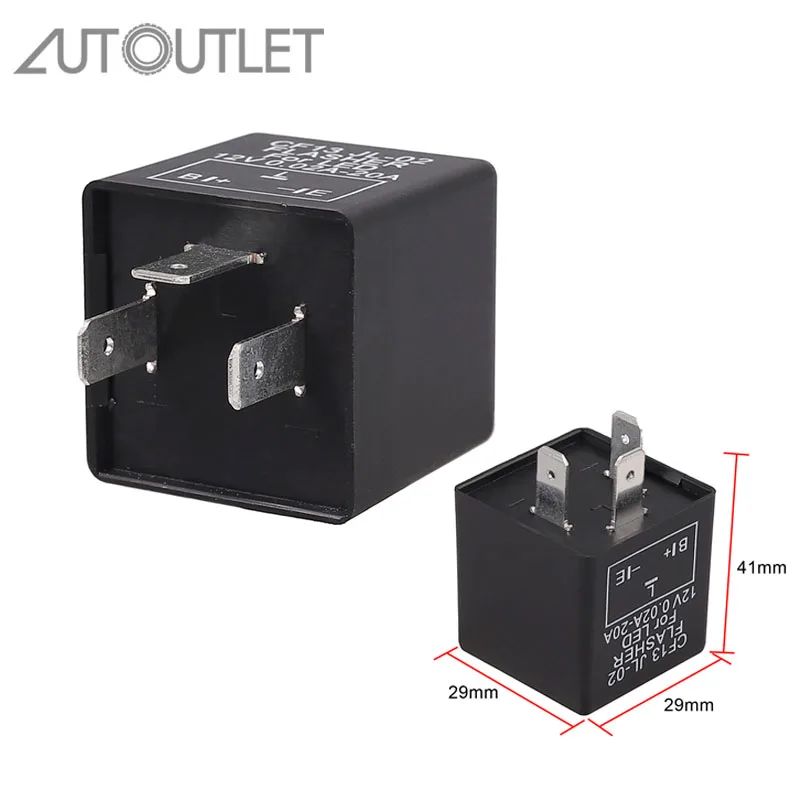 AUTOUTLET 3pins Car Motorcycle Universal Adjustable LED Turn Signal ...
