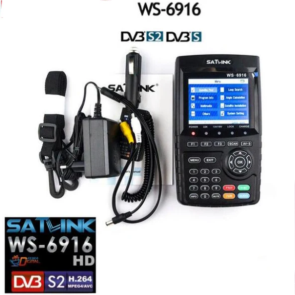 Satlink Localizador de satélite ws6916, ws 6916, DVB S2, medidor de satélite, MPEG 2/MPEG 4, ws ...
