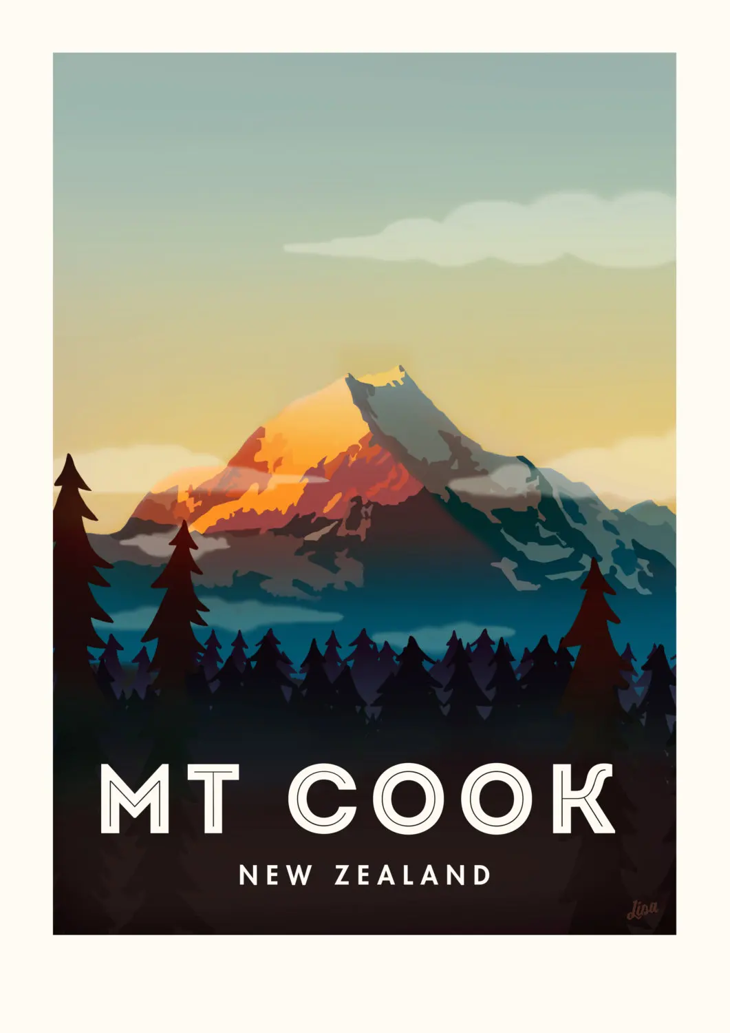 New Zealand NZ Mt Cook National Park Travel Classic Wall Sticker Canvas ...
