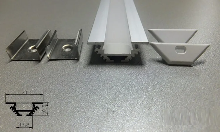 Anodized Aluminum Angled Corner Mount LED Profile Housing In LED Bar ...