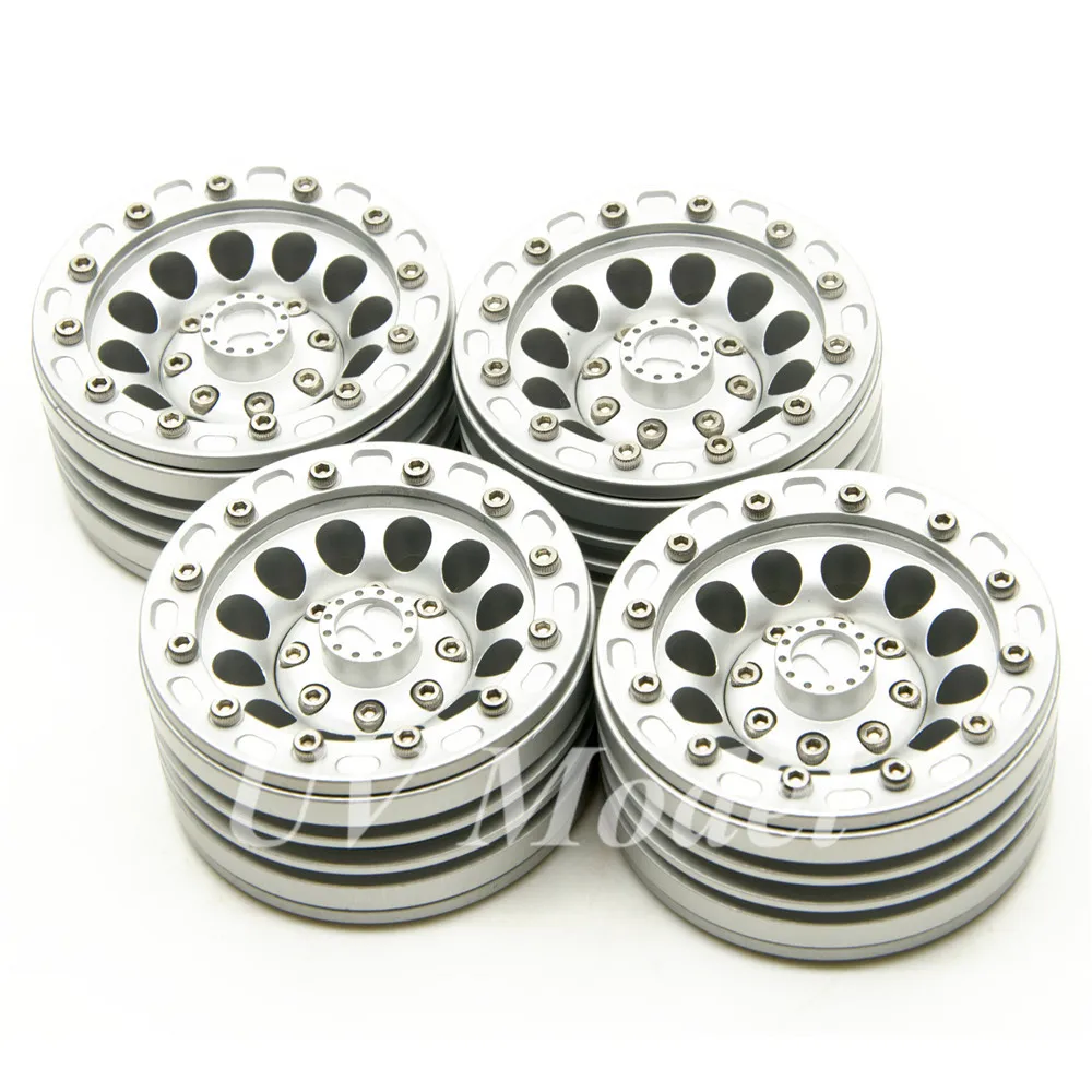 Silver High Quality Aluminum RC Car 1.9 Crawler Wheels 1/10 Scale 1 ...