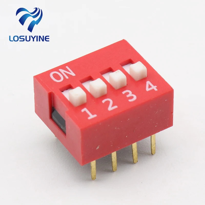 10pcs Slide Type Switch Module 2.54mm 4-bit 4 Position Way Dip Red ...